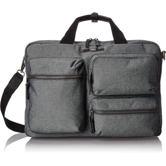 Tumi | Bags | Tumi Dalston Tyssen Double Zip Briefcase Messenger Grey ...